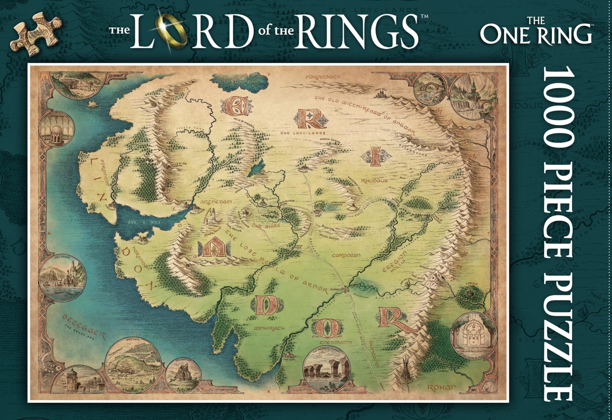 The One Ring: Map of Eriador Jigsaw Puzzle - THAMES & KOSMOS